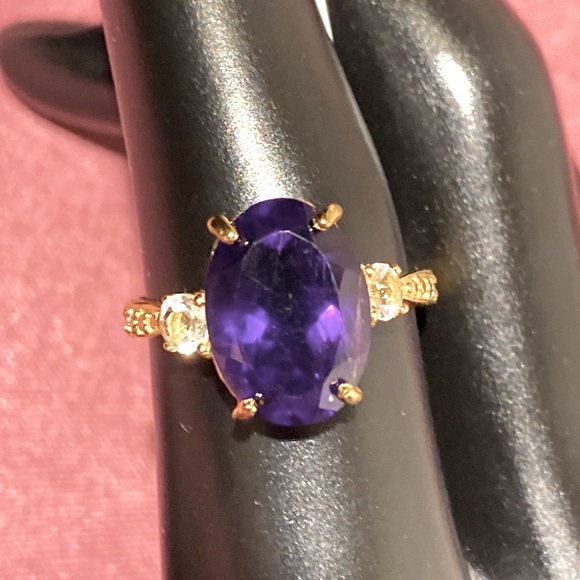 JTV | Jewelry | Amethyst 8k Yellow Gold Over Sterling Silver | Poshmark
